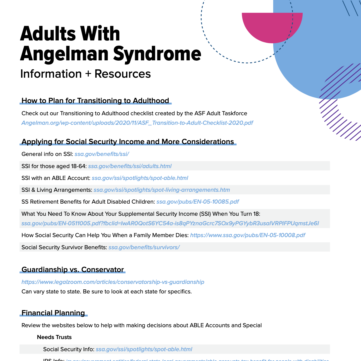 Adults with Angelman Syndrome FAQ - Angelman Syndrome Foundation